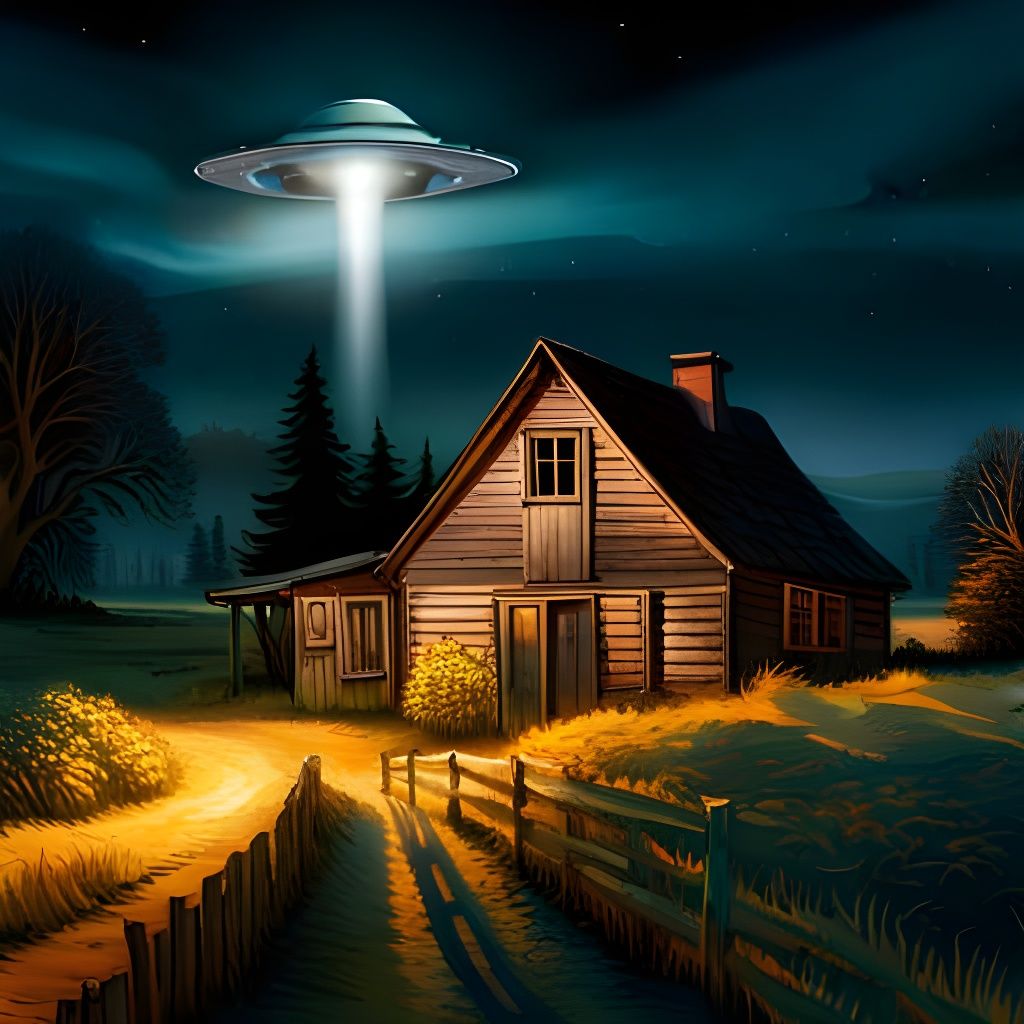 Aliens exploring farm life. - AI Generated Artwork - NightCafe Creator