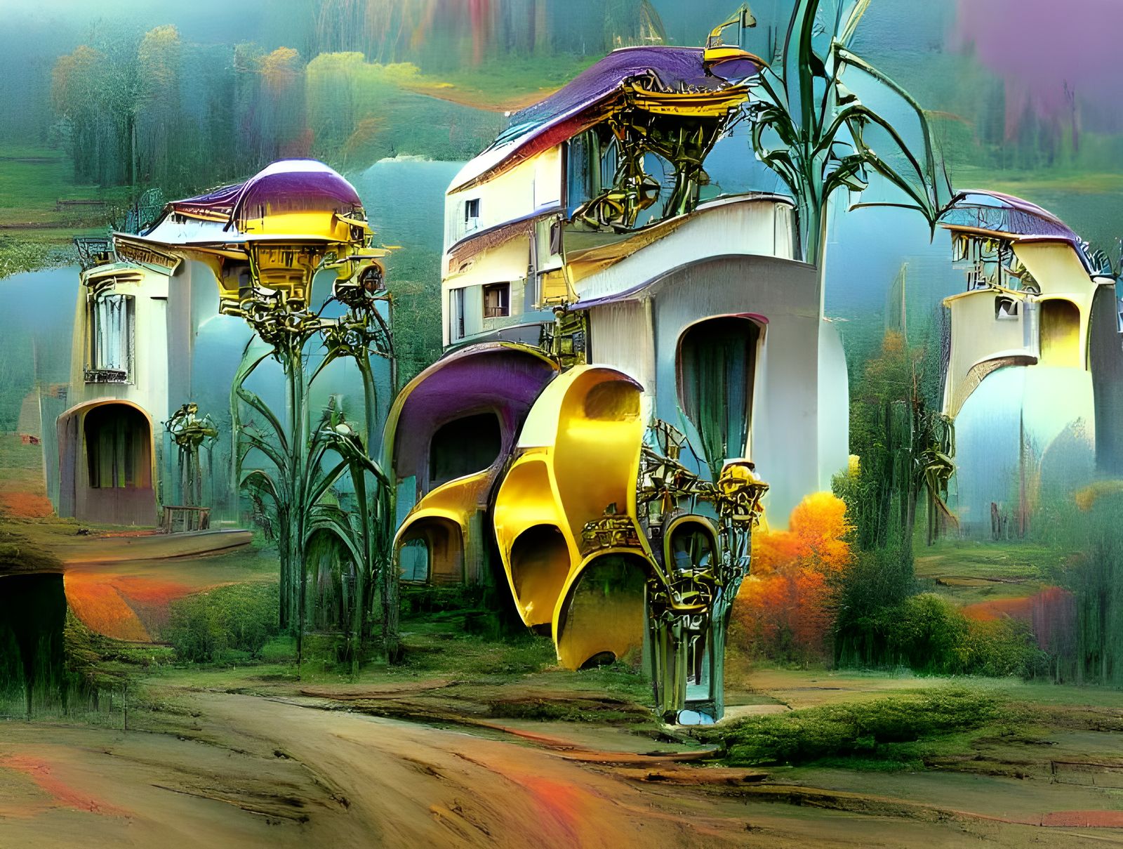 Art Nouveau Rococo Sci-Fi Architecture - AI Generated Artwork ...