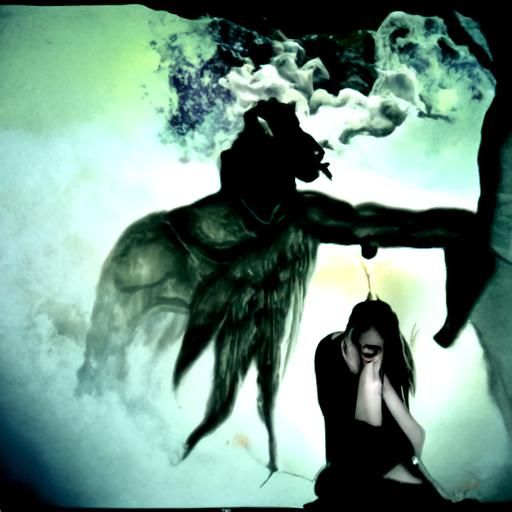 Fighting for my soul with the demon of addiction - AI Generated Artwork ...