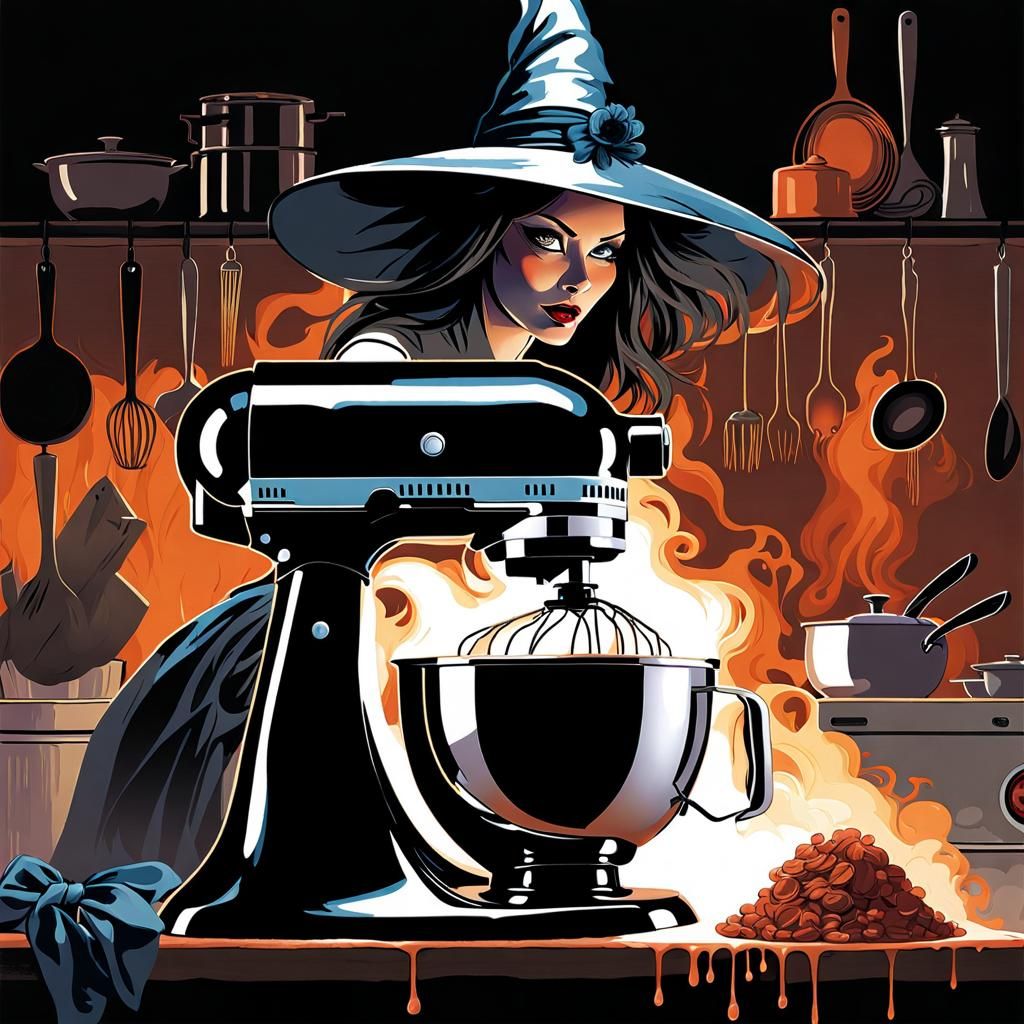 Stand Mixing Witch - AI Generated Artwork - NightCafe Creator