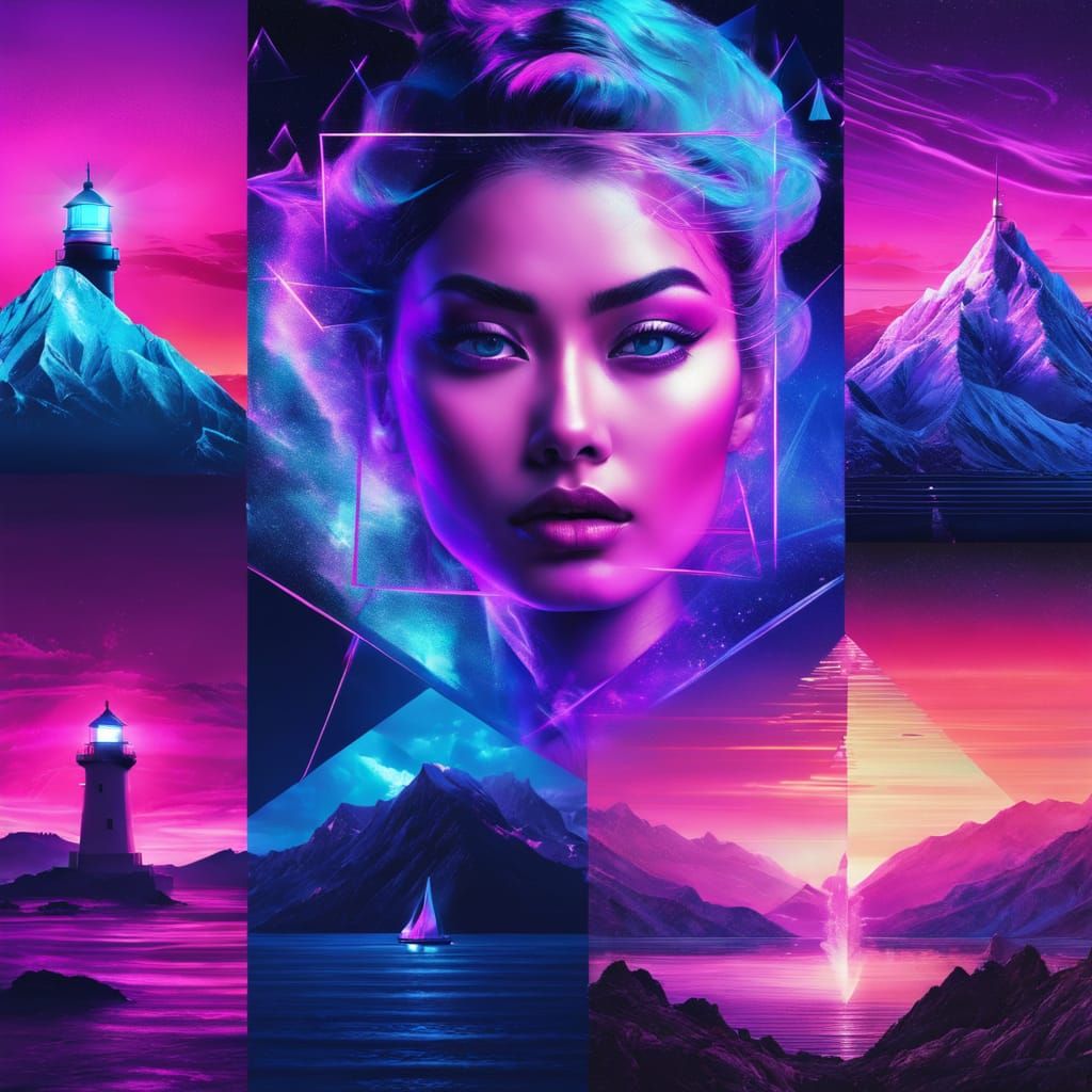 Vaporwave collage - AI Generated Artwork - NightCafe Creator