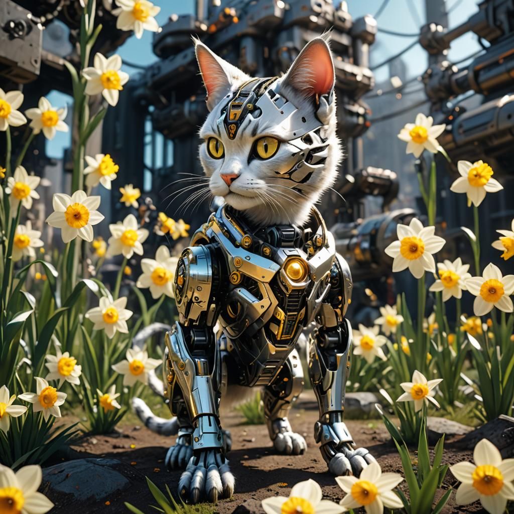 ''What are these strange yellow things'' thinks cyborg cat - AI ...