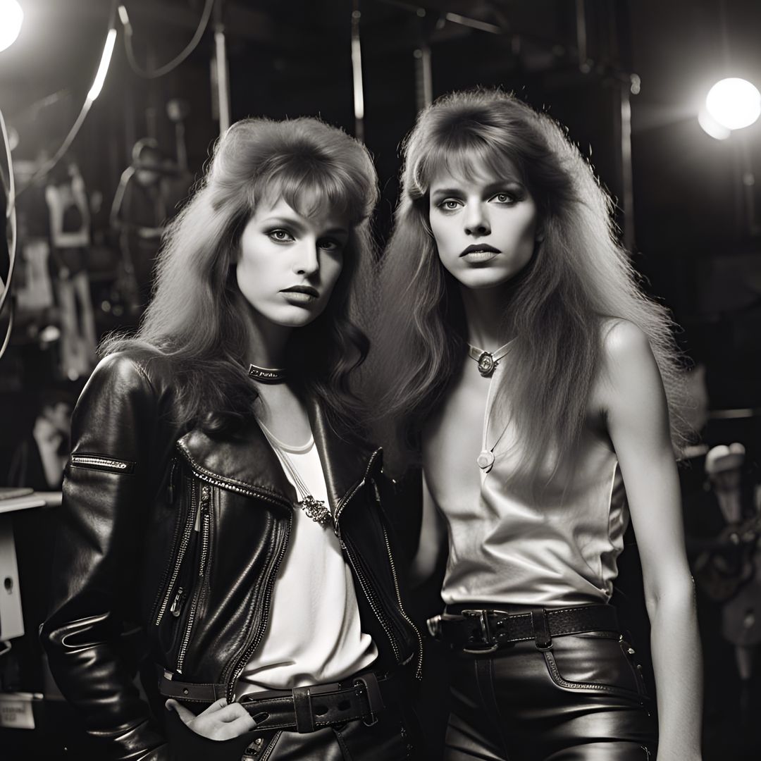 groupies, backstage, classic 80s - AI Generated Artwork - NightCafe Creator