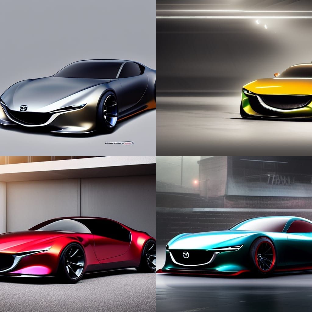 Mazda rx7 vision coupe kodo design+2 various angles light reflections ...