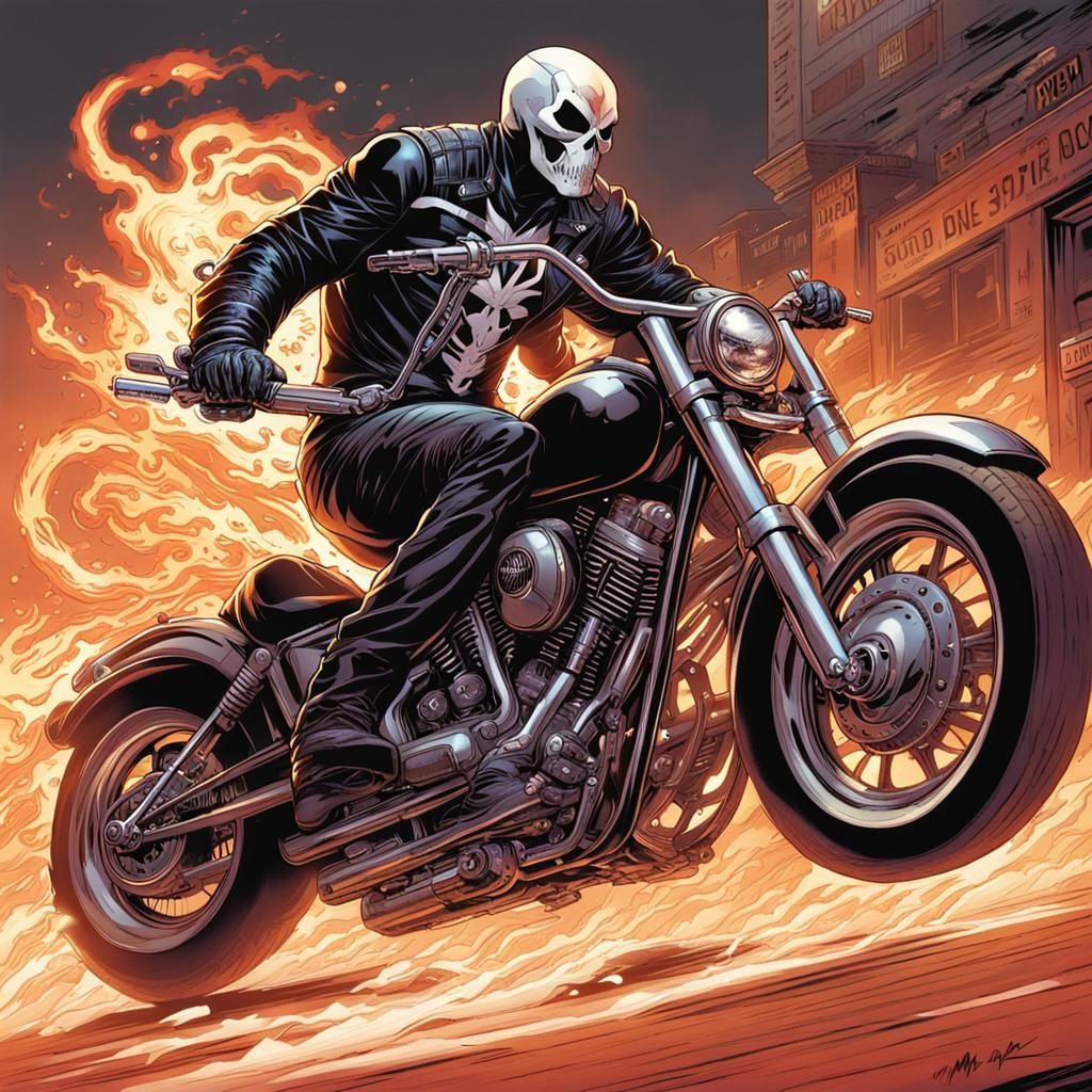 Ghost Rider with alternative suit - AI Generated Artwork - NightCafe ...