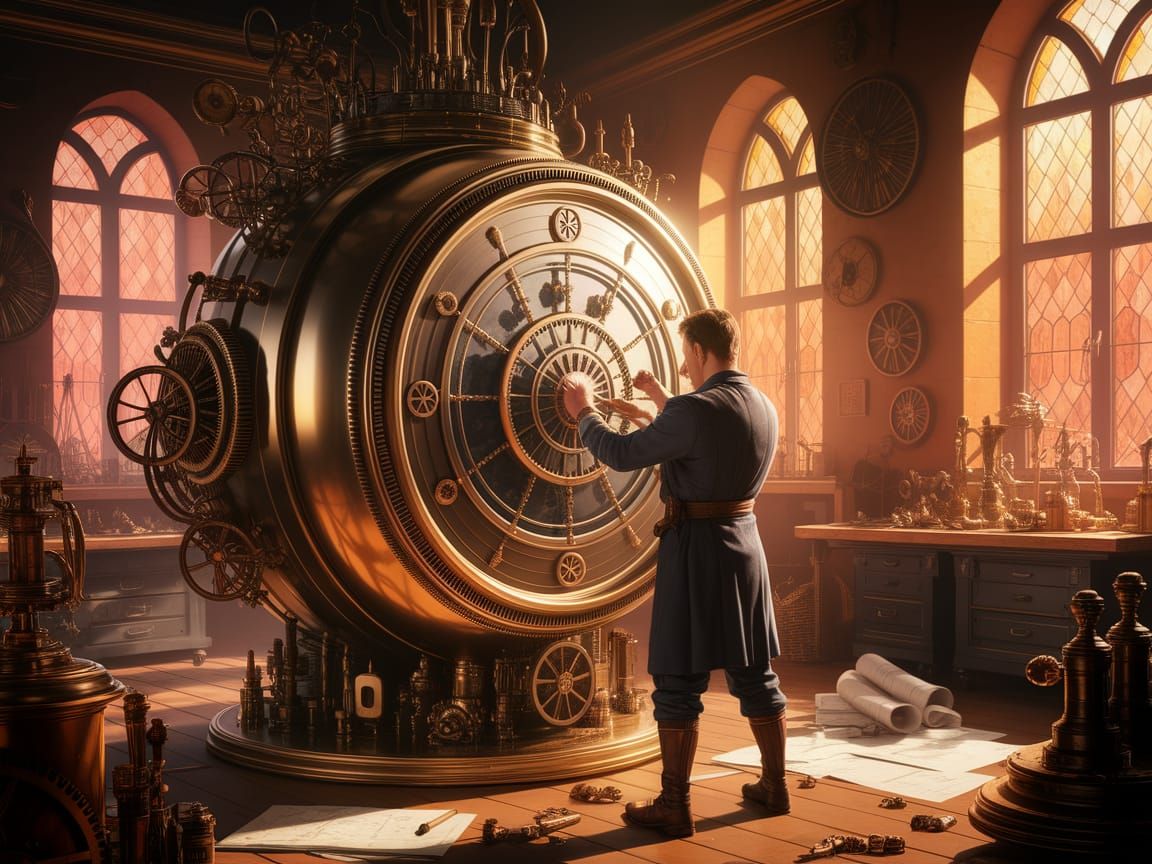 Inventor and his time machine. - Inventor and his time machi...