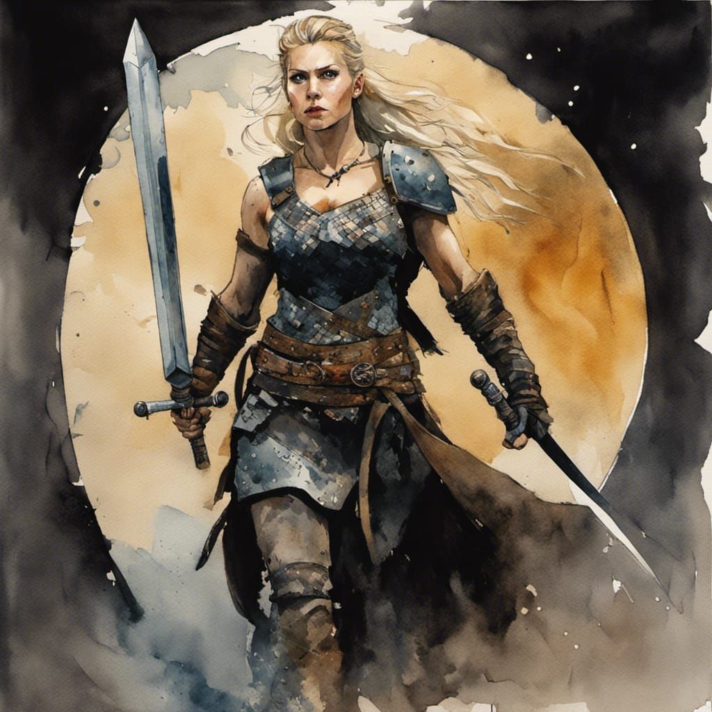 Lagertha, Viking Shield Maiden - Viking Warrior Maiden in Da...