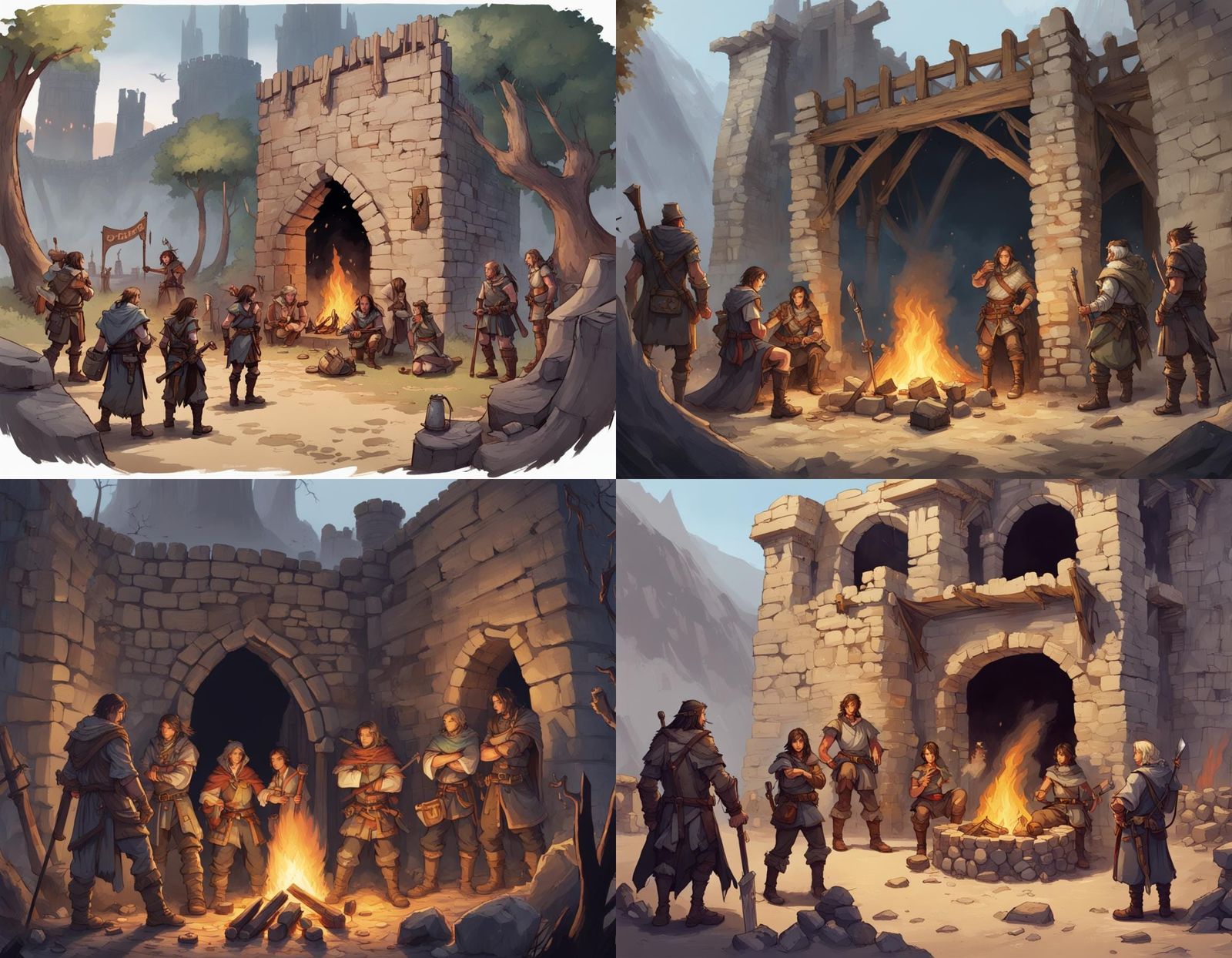 Fantasy Adventurers at Camp - AI Generated Artwork - NightCafe Creator