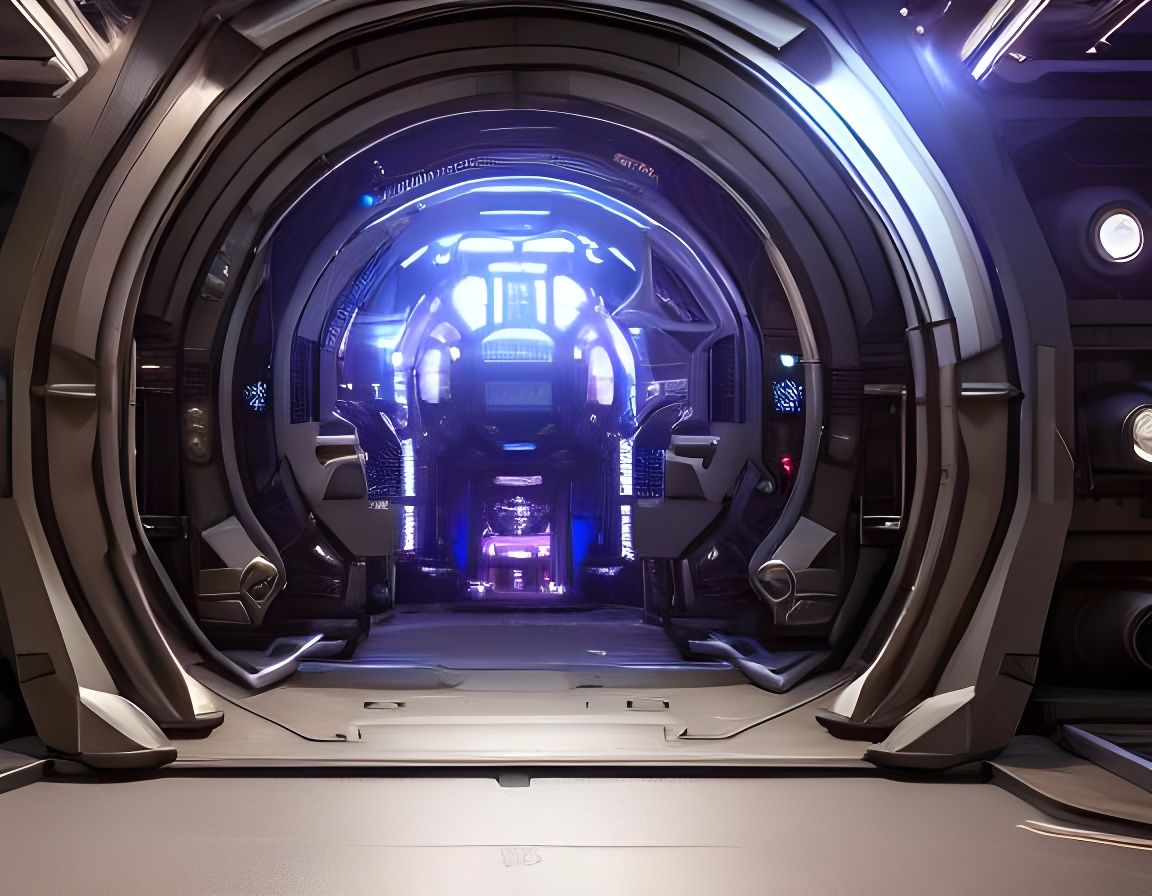 Gateway intricate mech details, ground level shot, 8K resolution ...