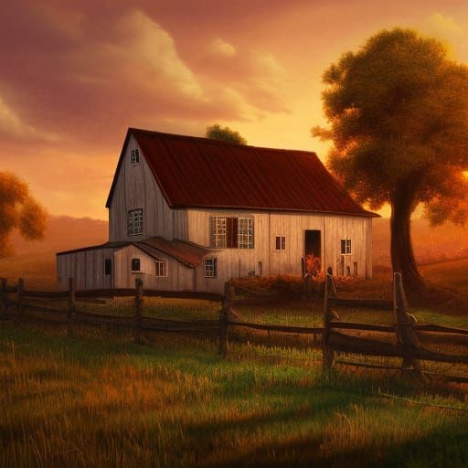 Farmhouse - AI Generated Artwork - NightCafe Creator