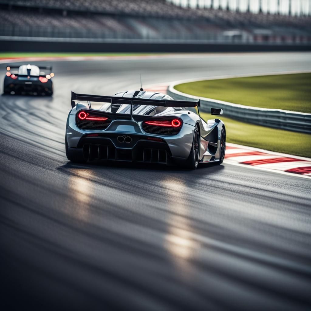 Hypercar racing on racetrack - High-Speed Hypercar Racing on...
