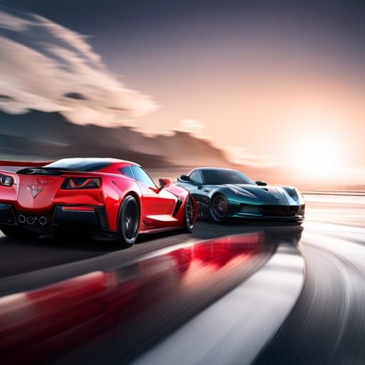 Corvette vs Viper - AI Generated Artwork - NightCafe Creator