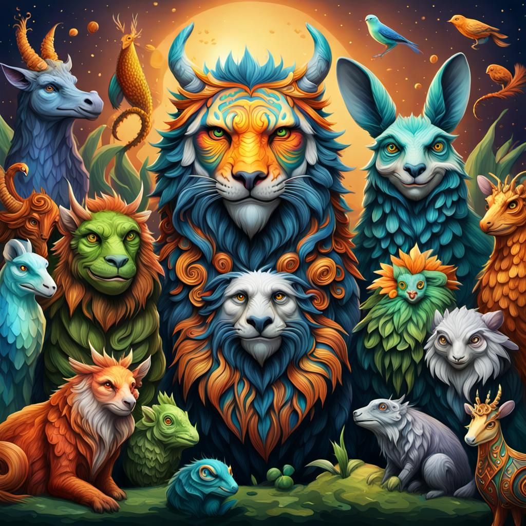 random ((smiling animals)) drawn by ((Sandra Boynton)) - AI Generated ...