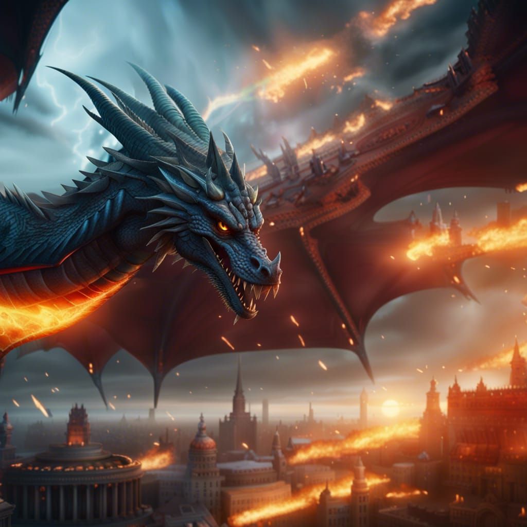 The Angry Justice Dragon Epic cinematic brilliant stunning intricate ...