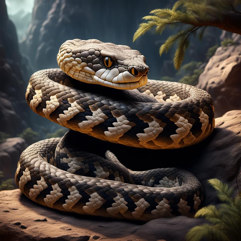 Coiled Rattlesnake - AI Generated Artwork - NightCafe Creator