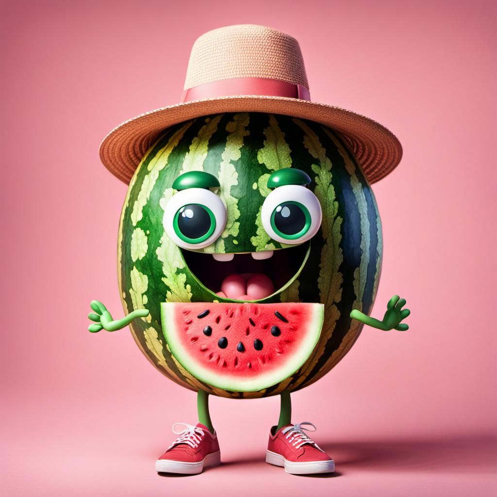 watermelon character - AI Generated Artwork - NightCafe Creator