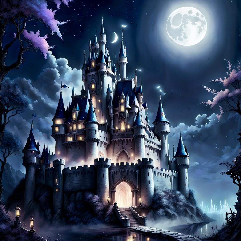 Castle By Night - AI Generated Artwork - NightCafe Creator