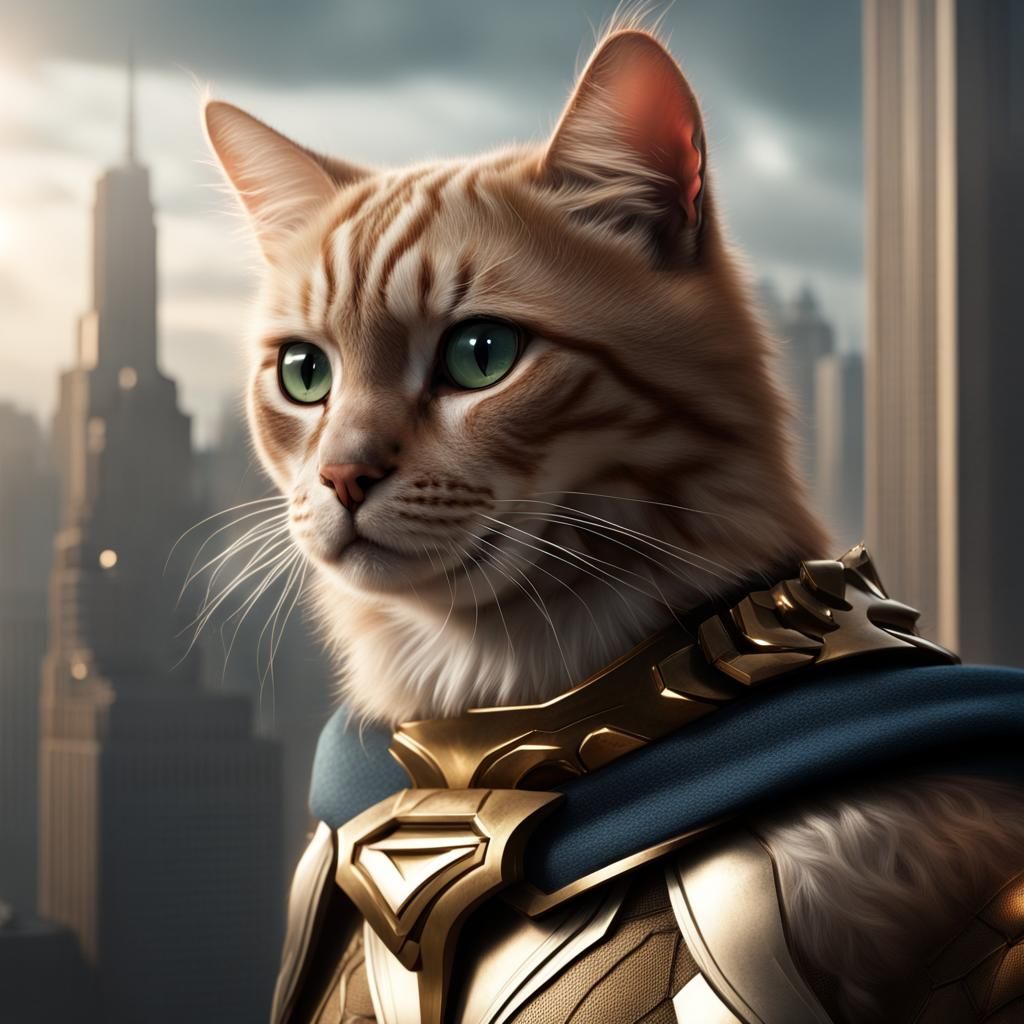 Cat Superhero 1 - AI Generated Artwork - NightCafe Creator