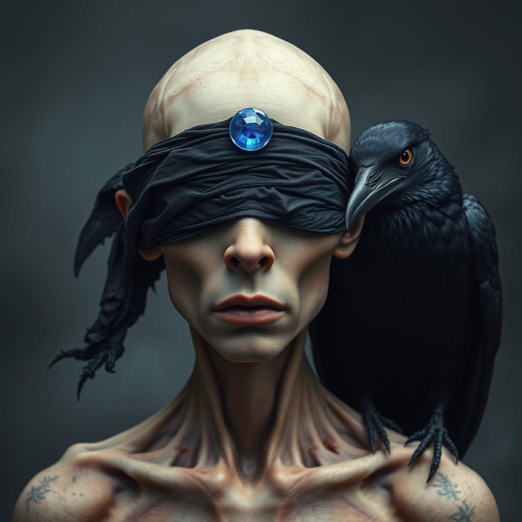 Mystical Seer Radiates Intensity with Third Eye an... - AI Art