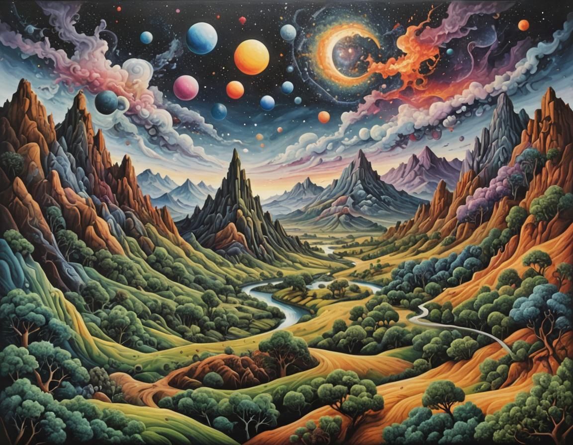 Quantum Surrealism Landscape - AI Generated Artwork - NightCafe Creator