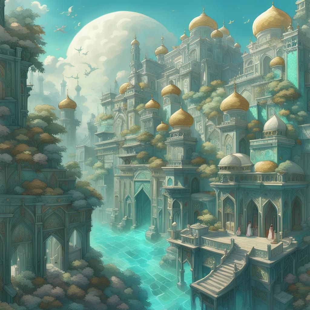 A Story Built on Turquoise - AI Generated Artwork - NightCafe Creator