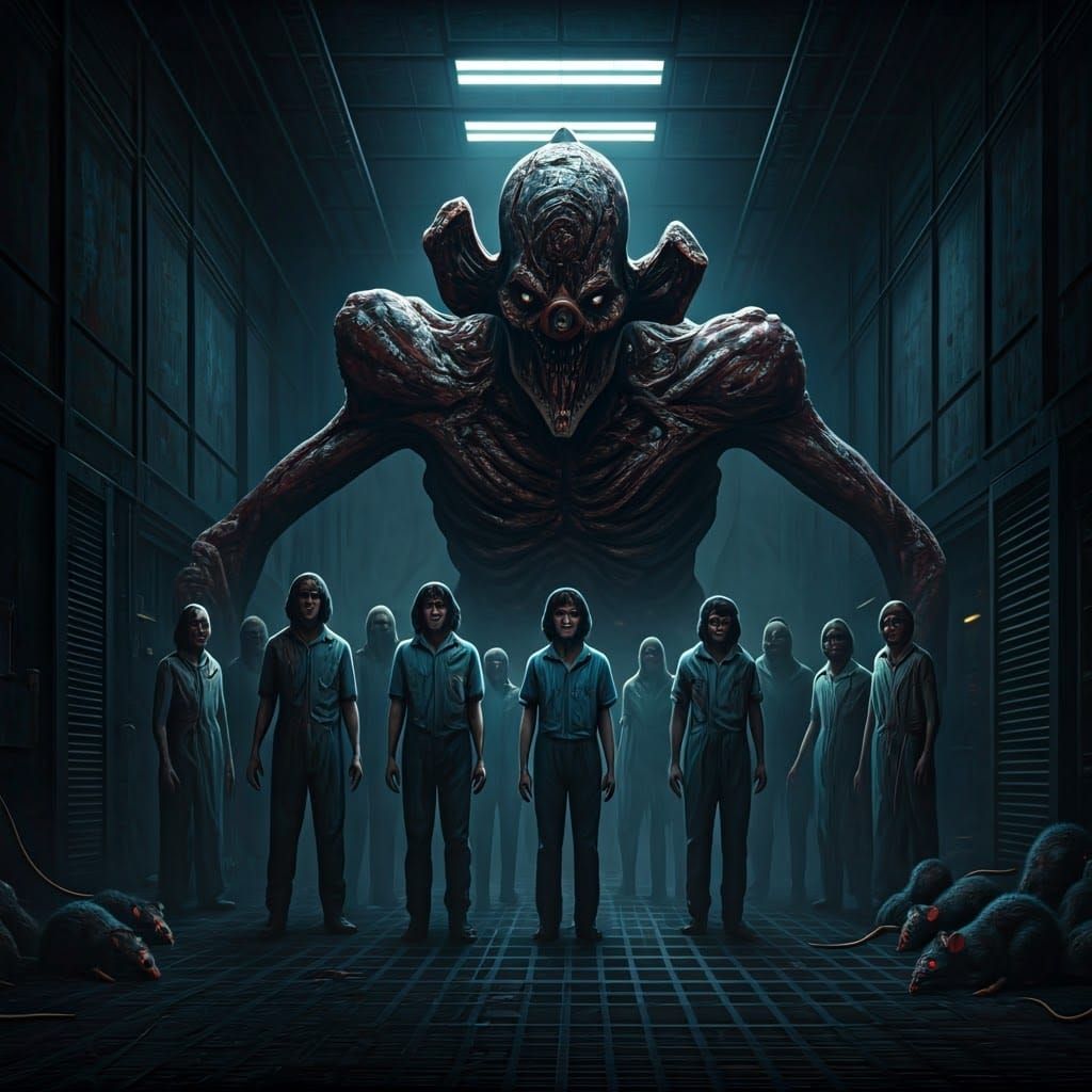 Menacing Biomechanical Abomination Stares Down the... - AI Art