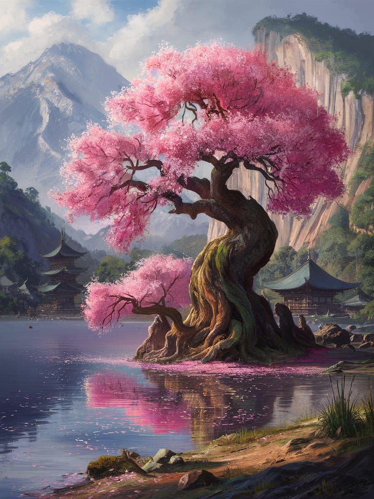 ancient sakura tree... - AI Generated Artwork - NightCafe Creator