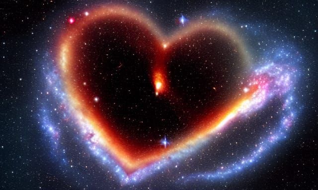 A heart-shaped galaxy with stars - A heart-shaped galaxy wit...