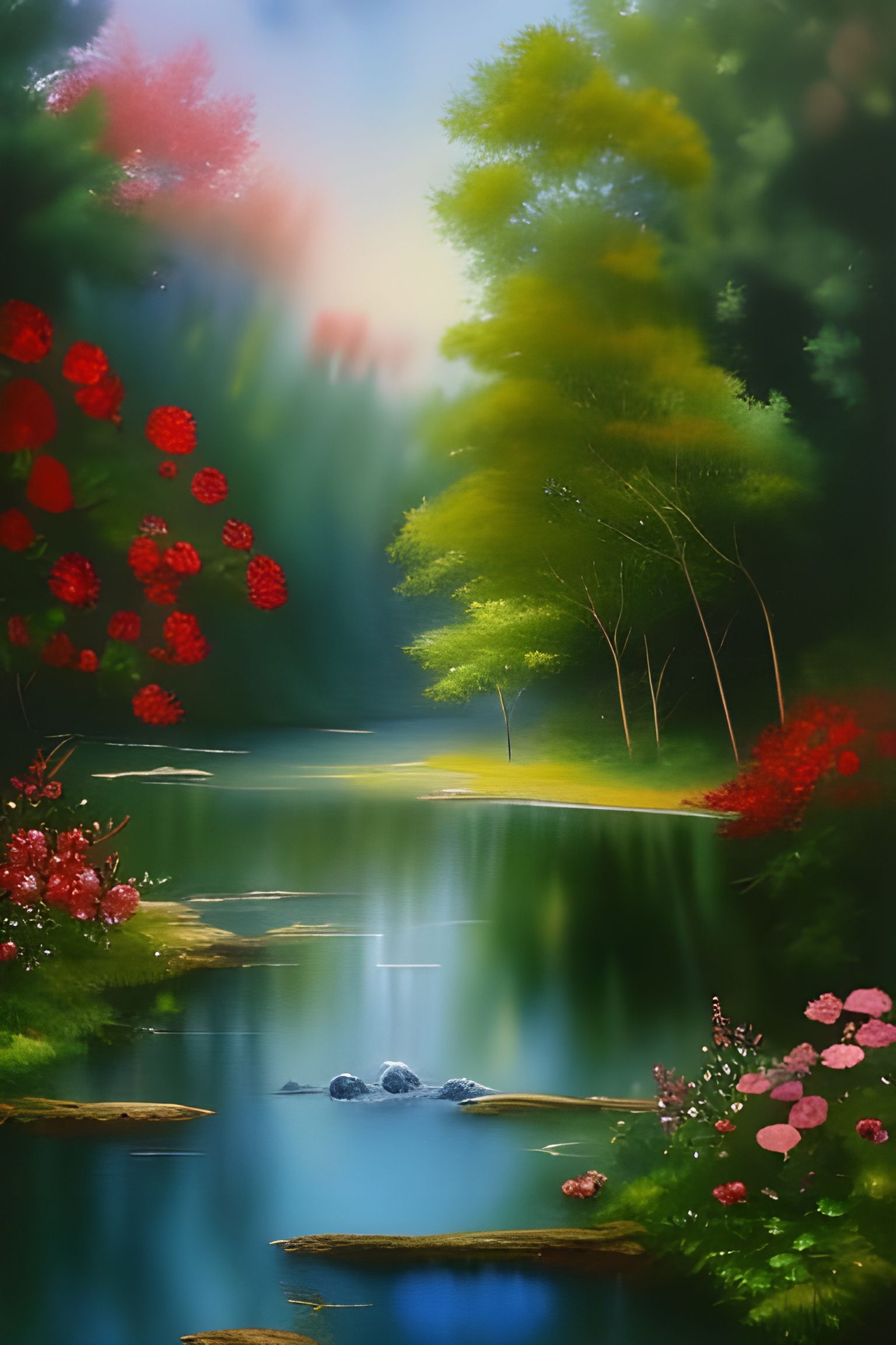 Calmest place in the forest - AI Generated Artwork - NightCafe Creator