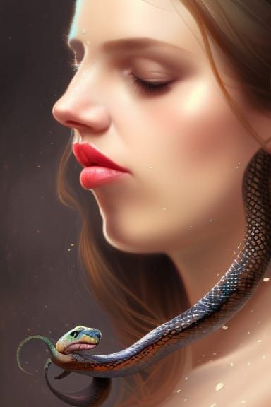 Beautiful Classy Girl with Pet Snake - AI Generated Artwork - NightCafe ...