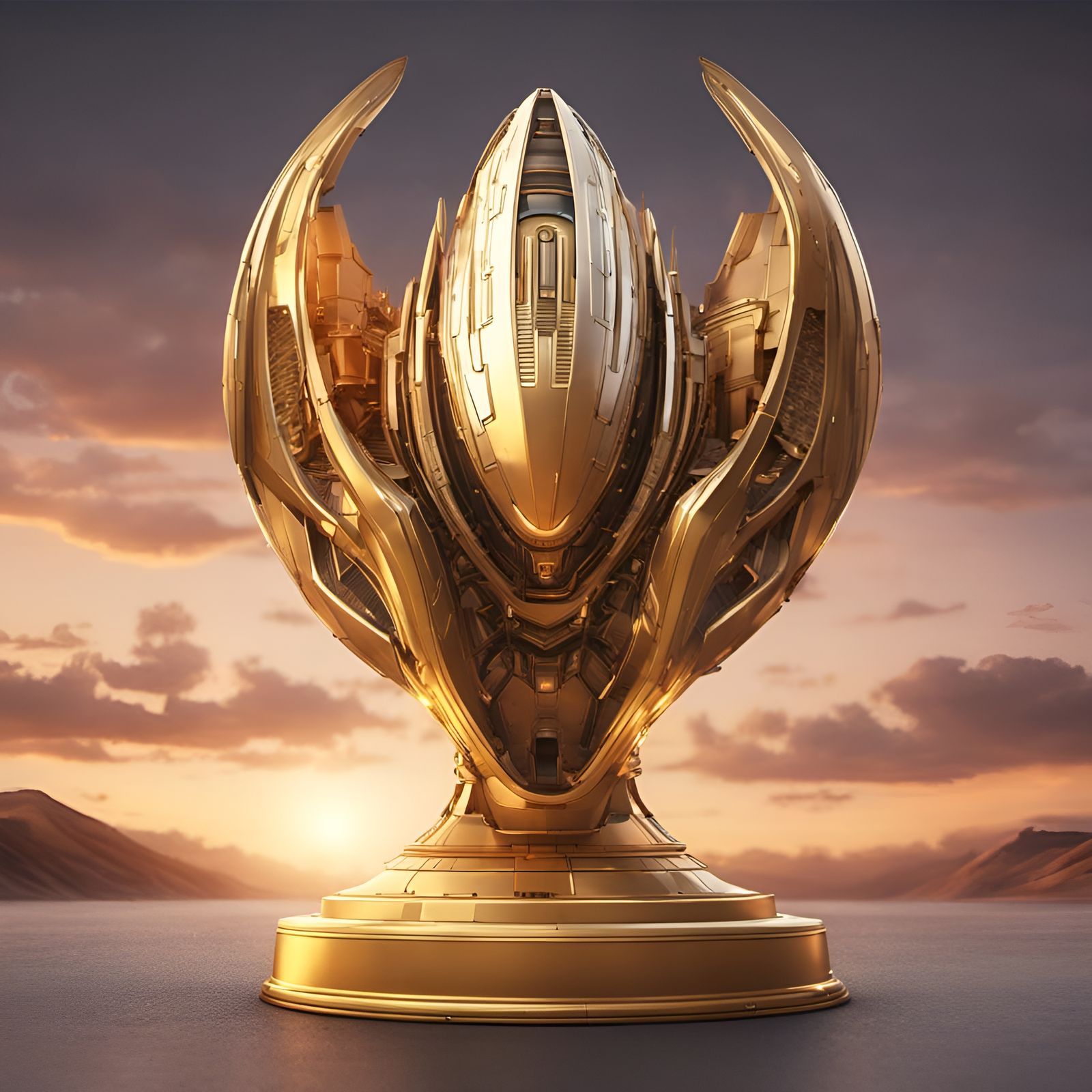 Golden Futuristic Trophy - AI Generated Artwork - NightCafe Creator
