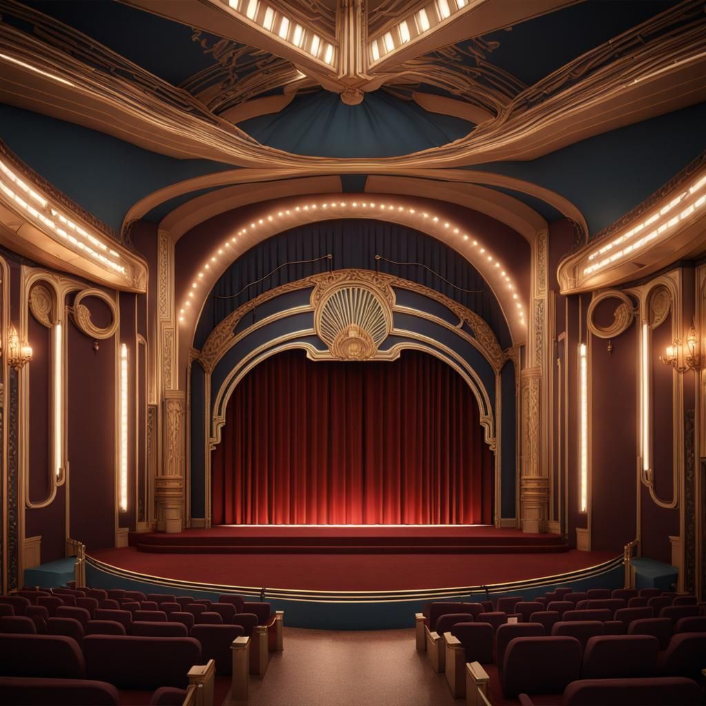Art Deco Theatre - AI Generated Artwork - NightCafe Creator