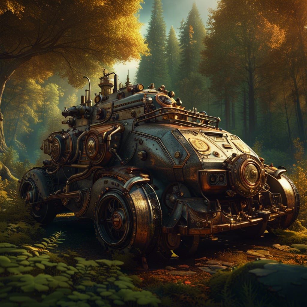 "Armored Steampunk Nuclear powered Car - AI Generated Artwork ...