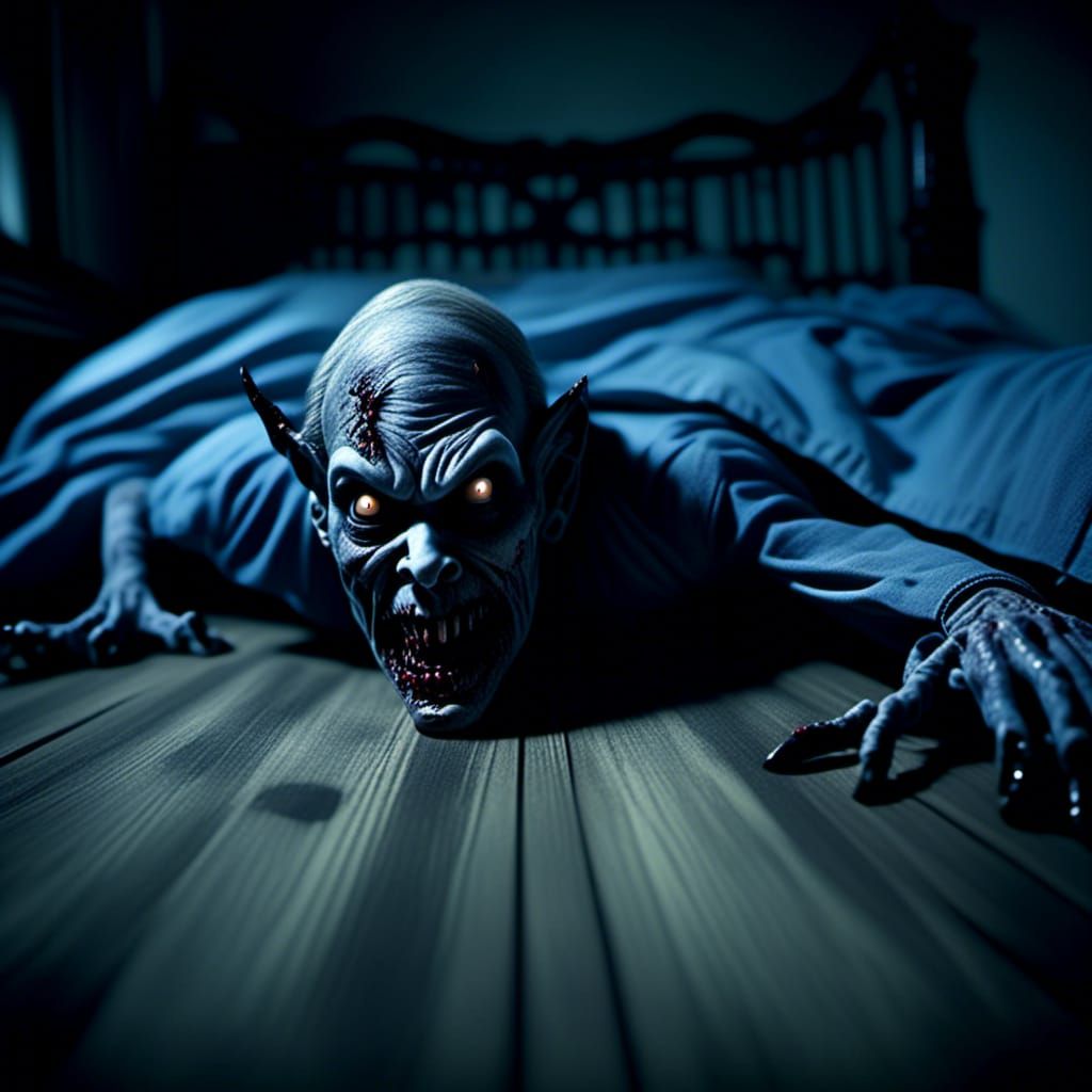 Dream parasite - Sinister Demon Crawls from Under Bed in Nig...