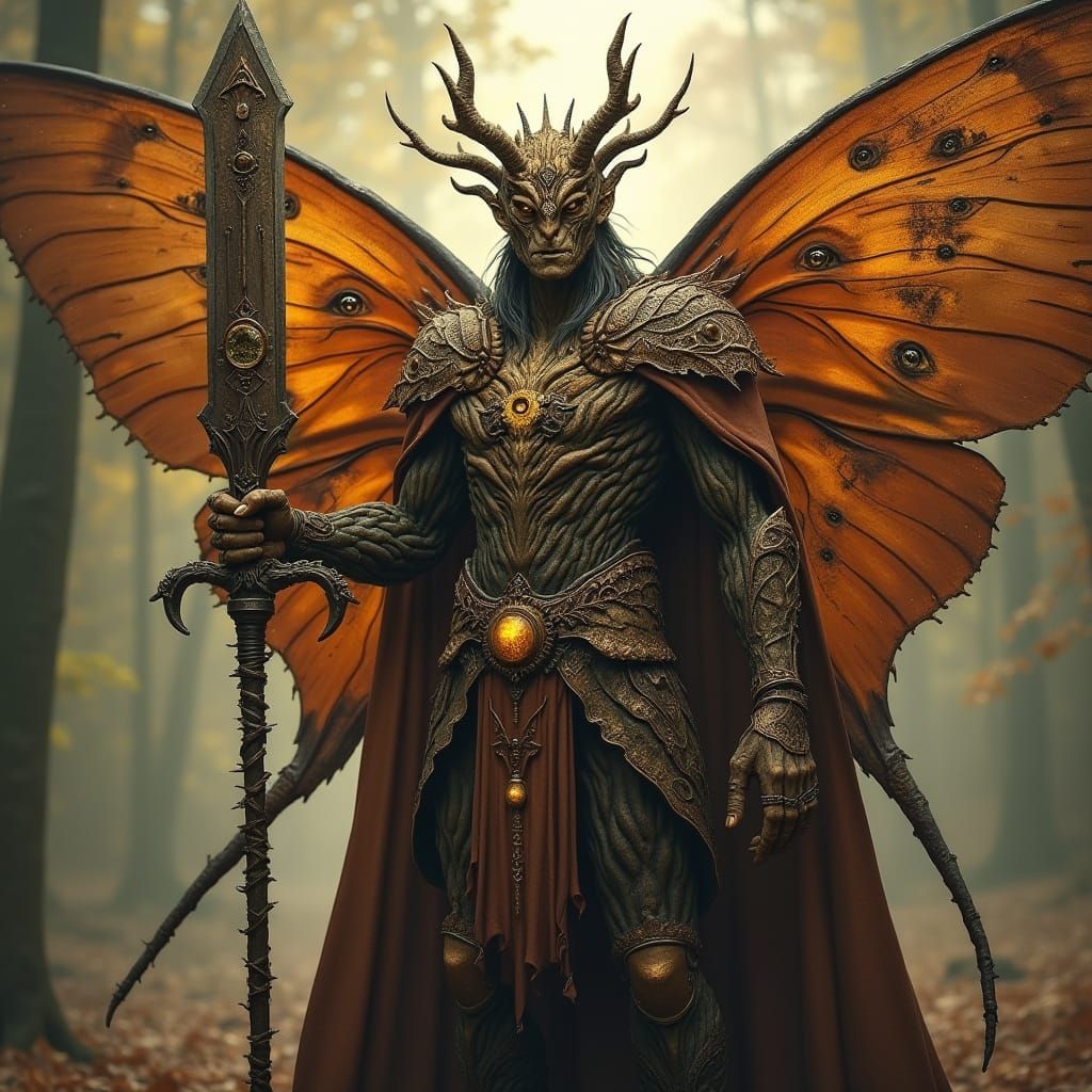 Majestic Fae King Oberon in Cyberpunk Style - AI Art