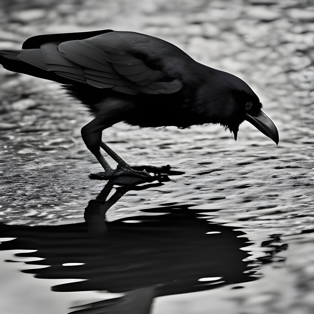 Crow’s Reflection - AI Generated Artwork - NightCafe Creator