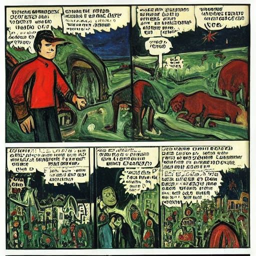 Majestic Moose in Vibrant Comic Book Style - AI Art