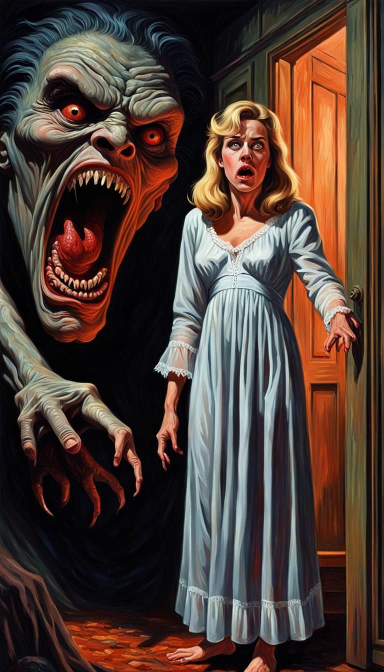 "An old-time Movie poster for a Universal horror film. full scene ...