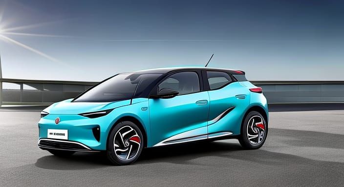 2024 Vauxhall Glare 2 Electric Subcompact Hatchback in Cyan, Front View ...