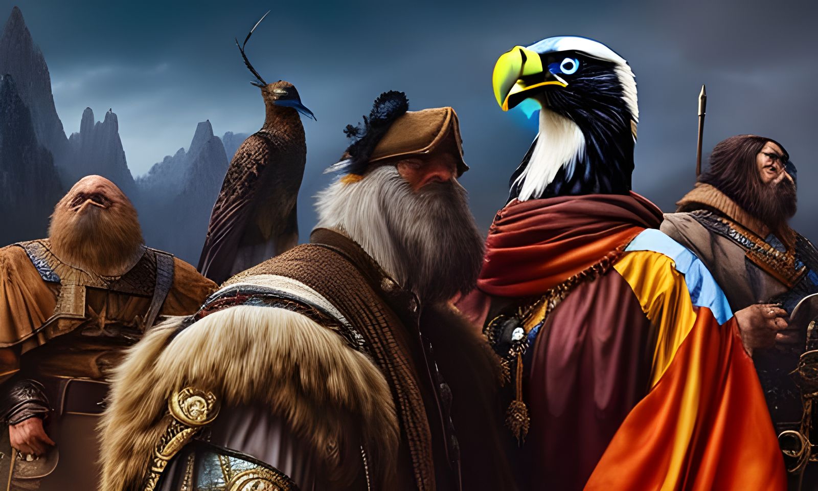 "Eagle Ambassador to Dwarves" - AI Generated Artwork - NightCafe Creator
