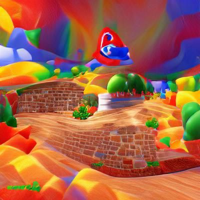 super mario 64 landscape 8k resolution beautiful colourful - AI ...