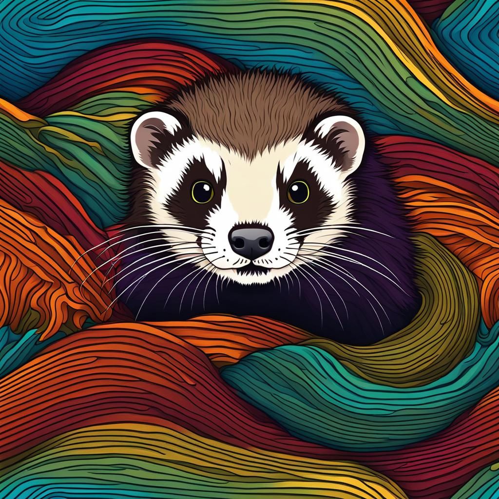 Whiskers the mischievous ferret - AI Generated Artwork - NightCafe Creator