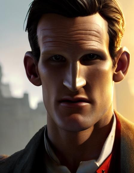 high quality close-up portrait of The Matt Smith, chest, the actor, 8k ...