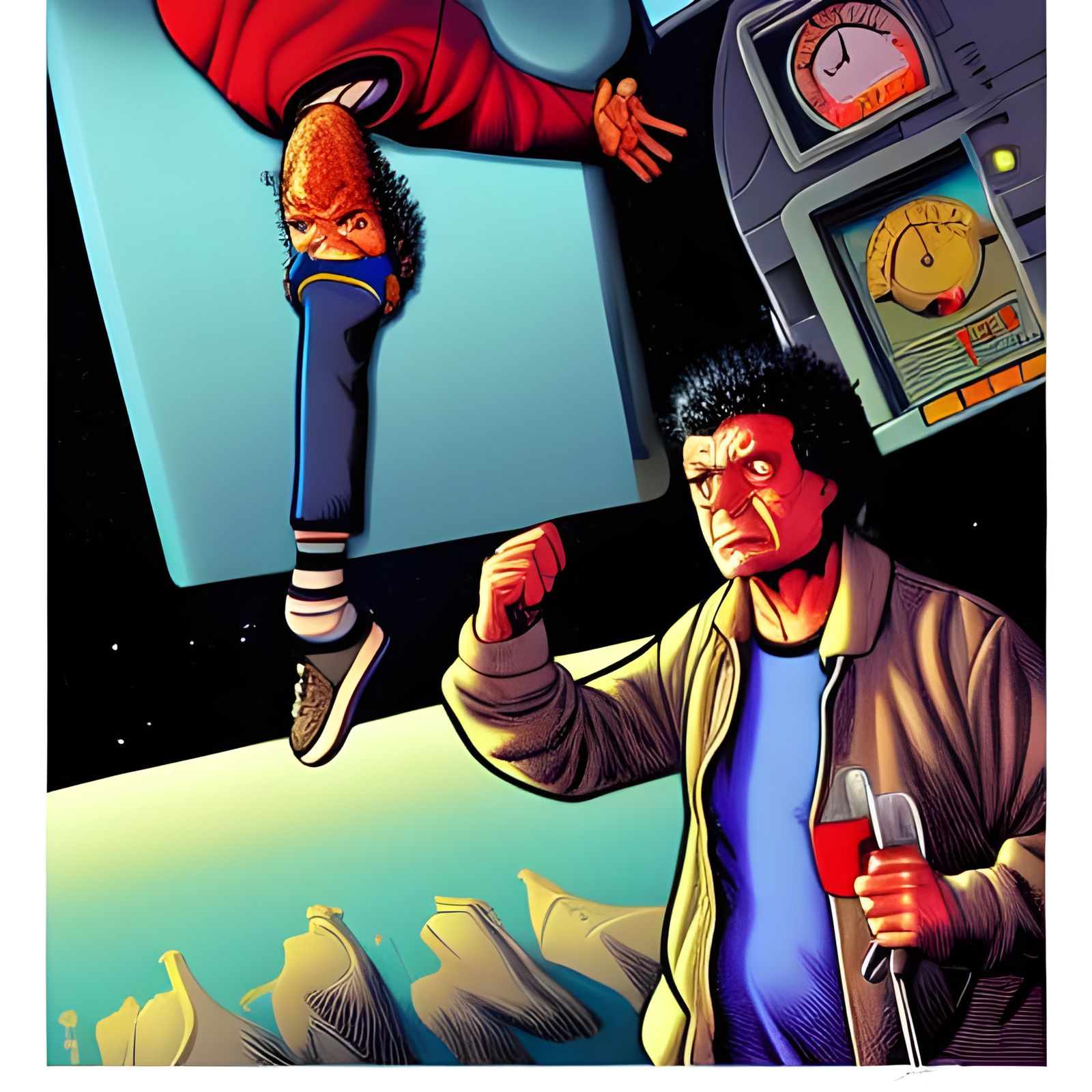 moe szyslak giving you the 411 for being a gangst... - AI Art