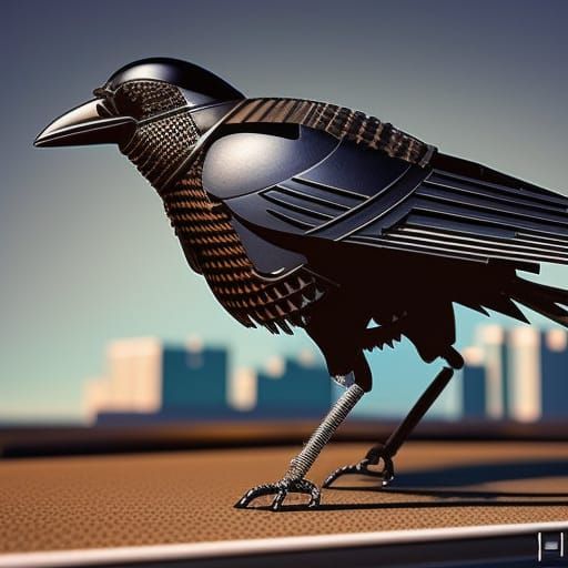 robotic crow - AI Generated Artwork - NightCafe Creator