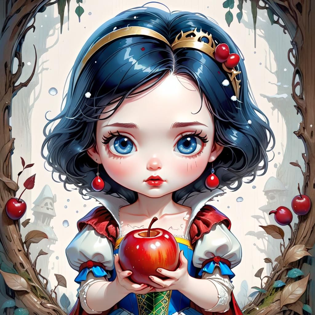 Cute Chibi Snow White - AI Generated Artwork - NightCafe Creator