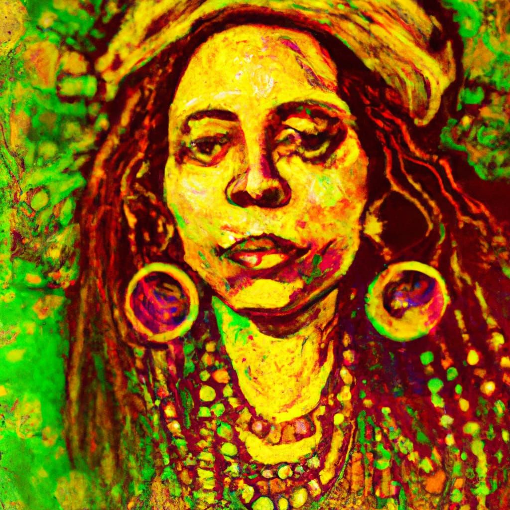 Rastafarian woman ganja leroy brown cinematic dramatic expressionism ...