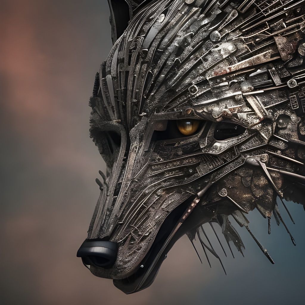 Rusty Armored Wolf - AI Generated Artwork - NightCafe Creator