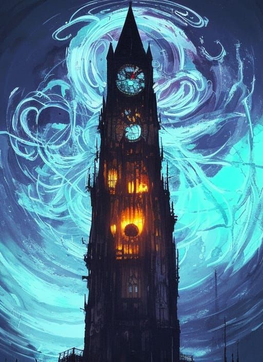 Haunted Tower - AI Generated Artwork - NightCafe Creator