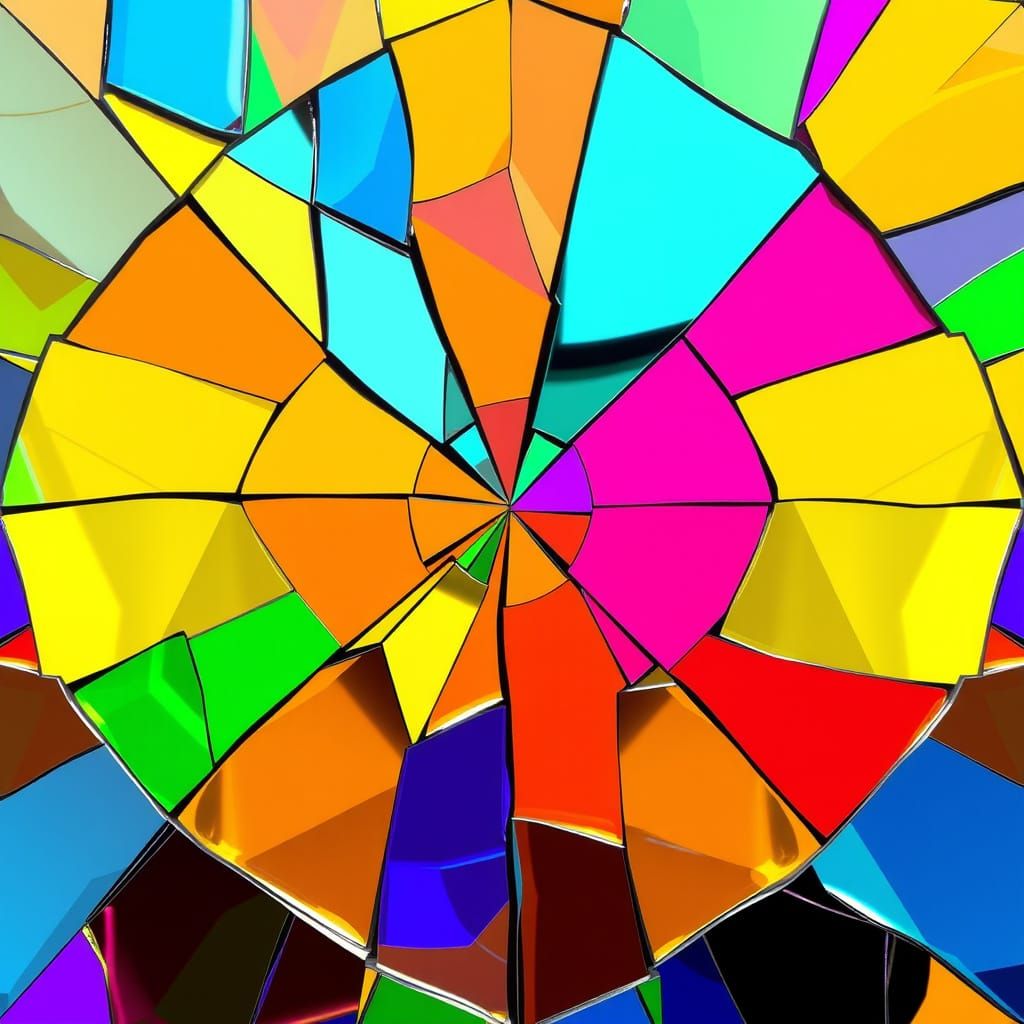 Kaleidoscopic Broken Mirror Art in Vibrant Colors - AI Art